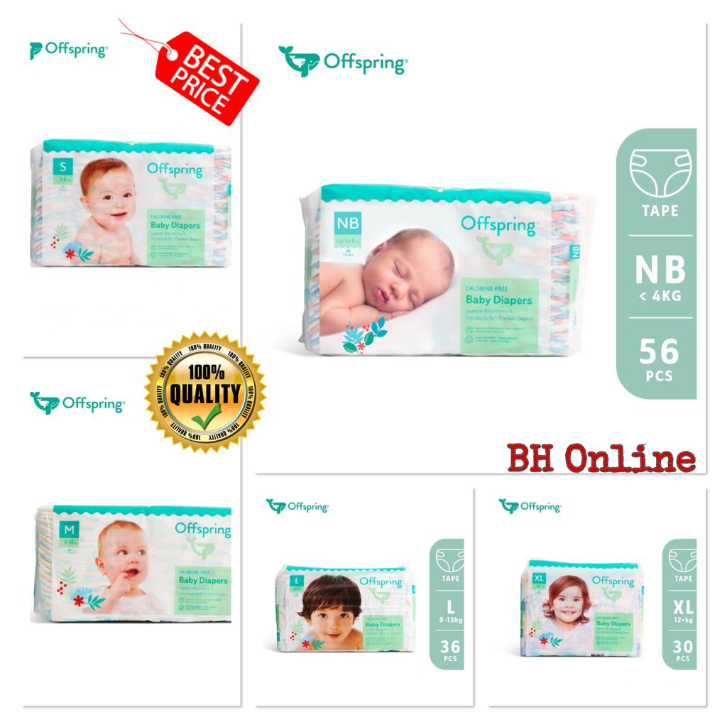 Offspring Fashion Chlorine - Free Baby Diapers Tape - NB56, S48, M42 ...