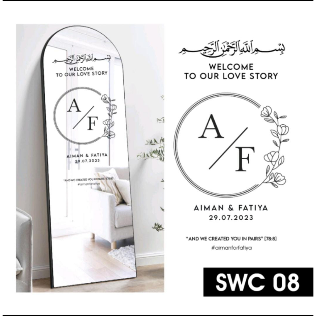 STICKER CUSTOM WELCOME BOARD CERMIN : STICKER SAHAJA (DESIGN IKUT SAIZ ...