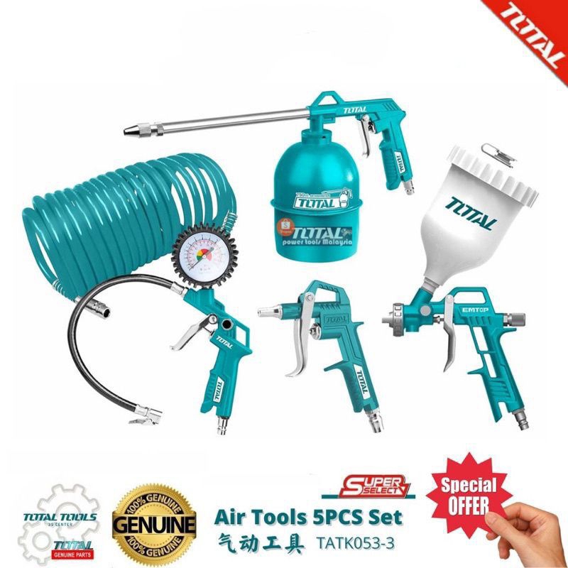 (Ready Stock) 100% Original Total 5pcs Air Tools Set (Spray Gun + Tire ...