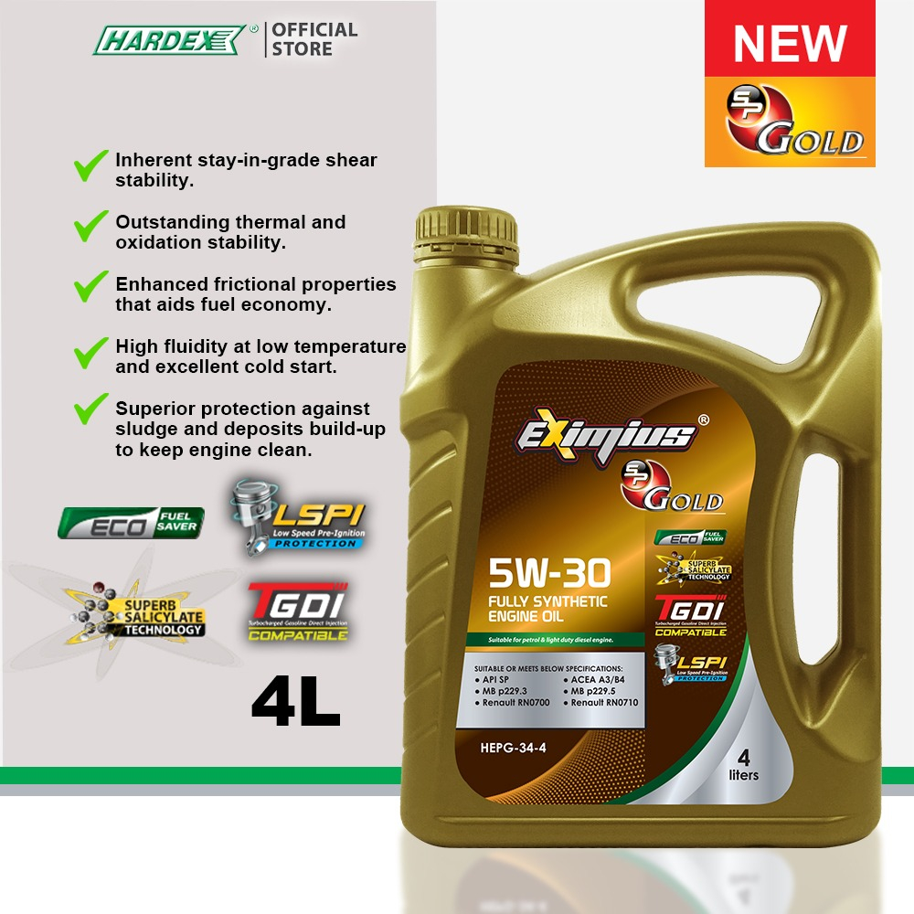 HARDEX Eximius SP Gold Fully Synthetic Engine Oil SAE 5W-30 (1L/4L ...