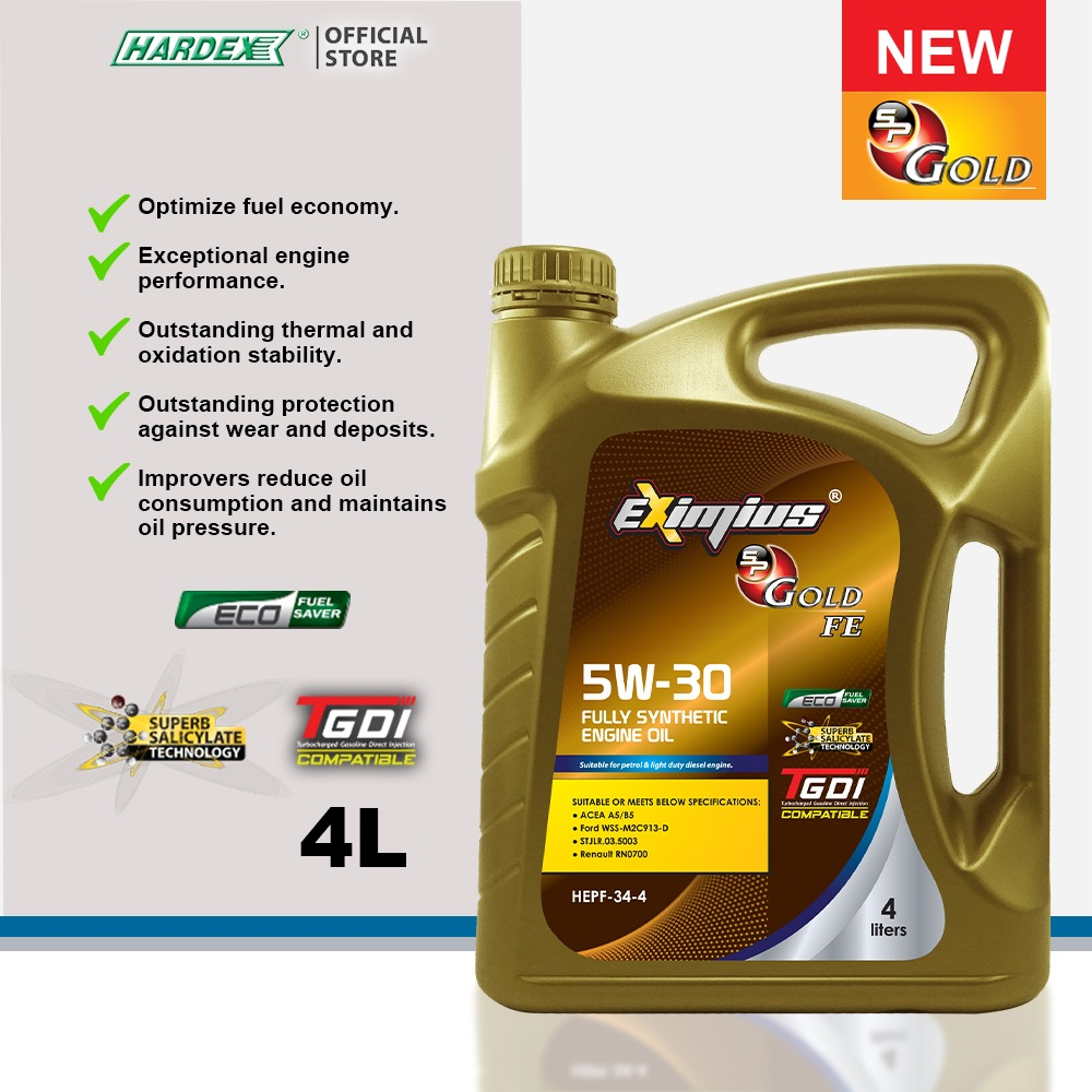 Hardex Eximius SP Gold FE Fully Synthetic Engine Oil SAE 5W-30 (1L/4L ...