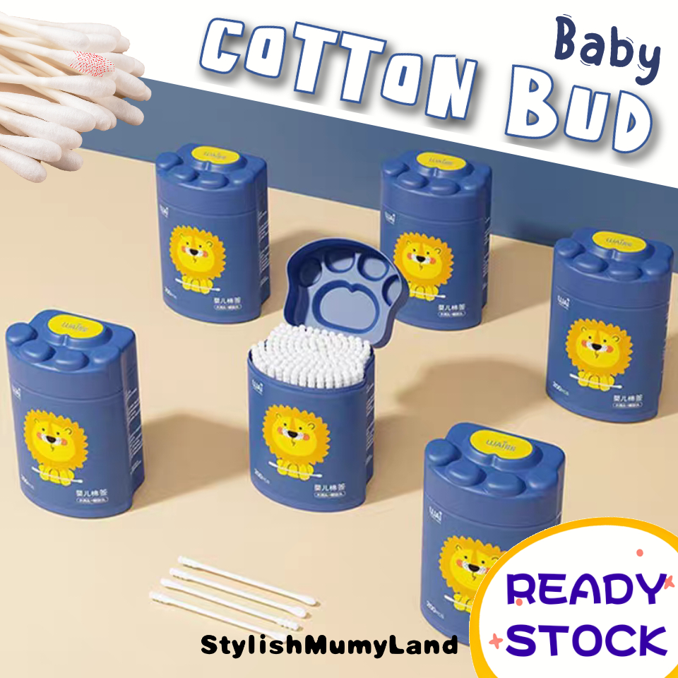 【Stylish】Baby Cotton Bud 200 pcs Two Head 3mm Type Paper Shaft Spiral ...