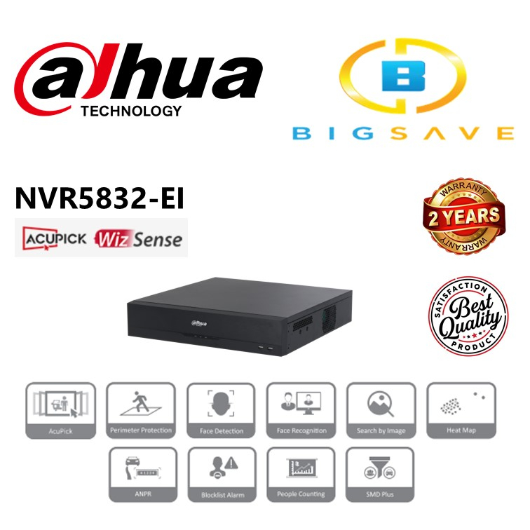 DAHUA 32CH / 32 CHANNEL NVR5832-EI 2U 8HDD WIZSENSE NETWORK VIDEO RECORDER | Shopee Malaysia