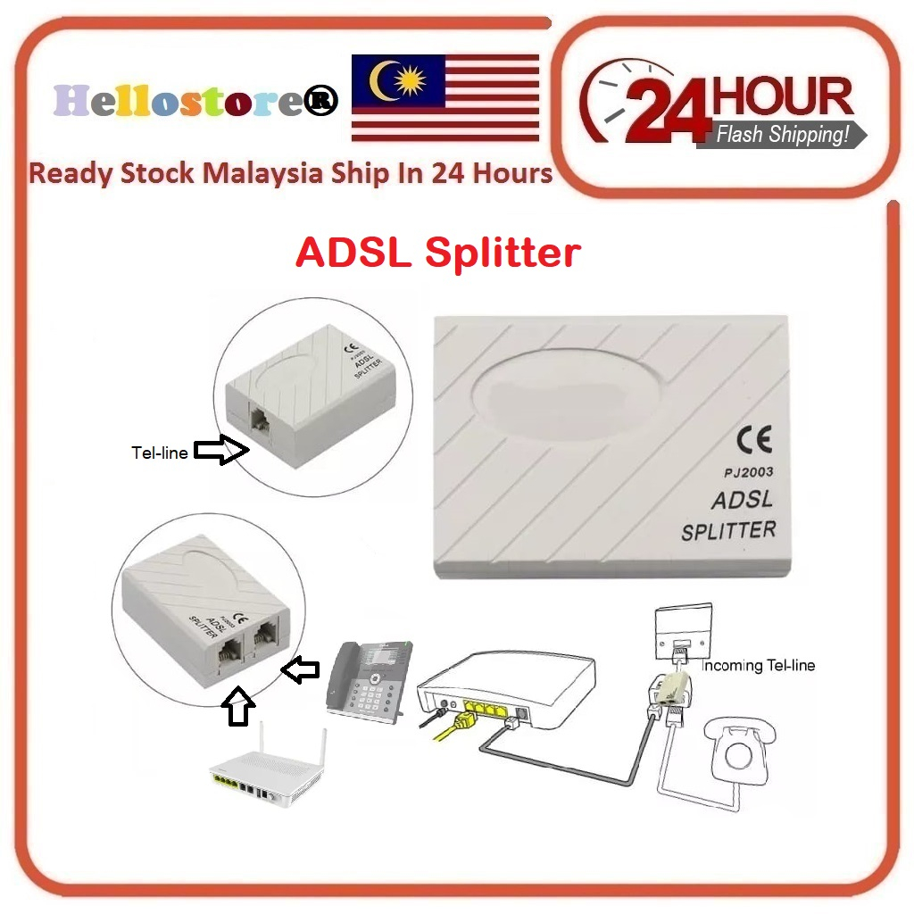 ADSL Micro Filter Splitter Adapter Splitter for Landline Telephone and ...