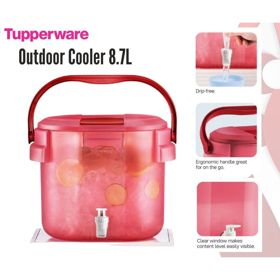 Tupperware Outdoor Cooler Bekas Air Paip Water Container Liquid Tight ...