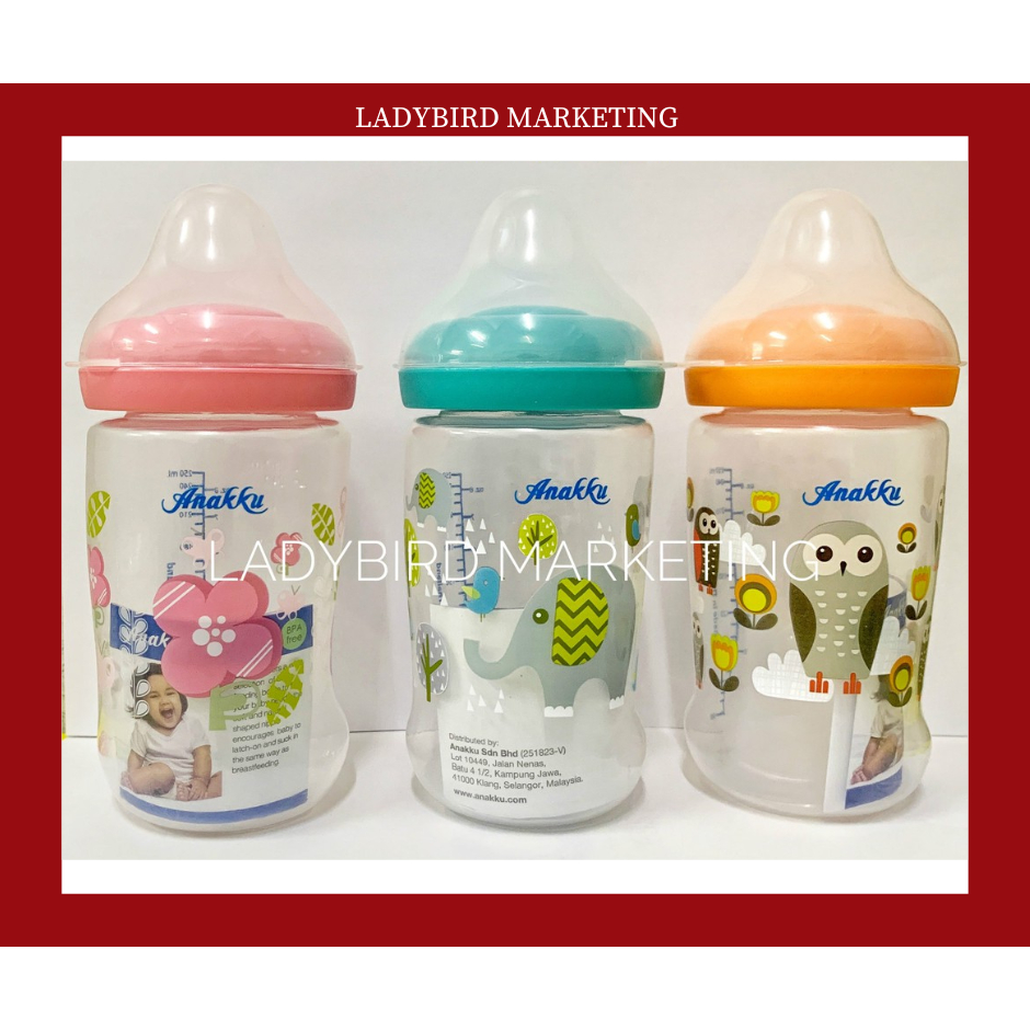 【Anakku】8oz Wide Neck PP Feeding Bottle 163-615 / Botol Susu Bayi ...