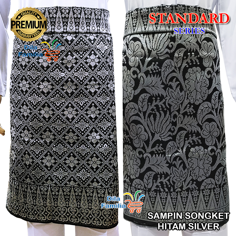 Sampin Nikah Songket Siap Jahit 2 Meter Samping Exclusive Tenun Hitam ...