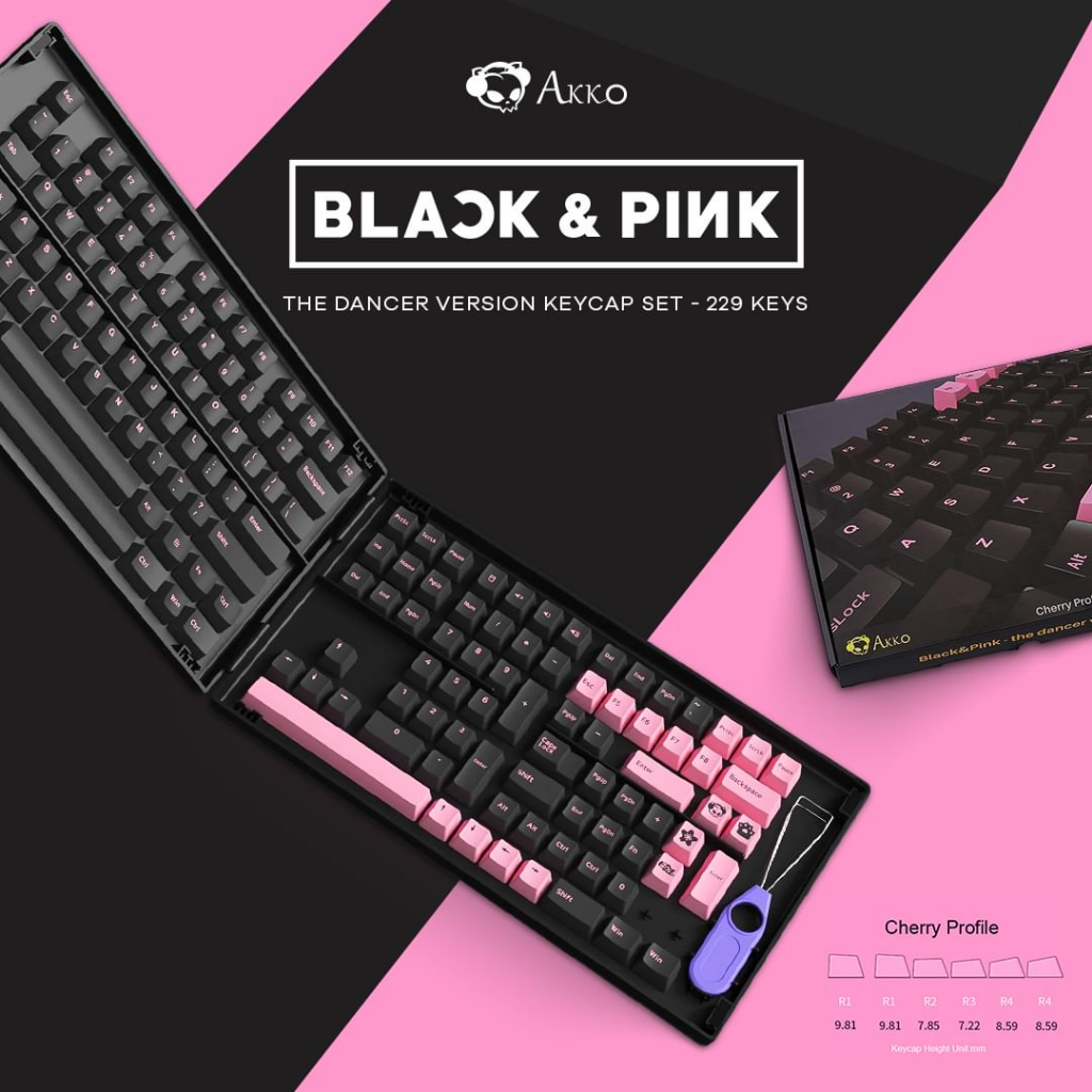 AKKO Black & Pink - The Dancer Version Double-Shot PBT Cherry Profile ...