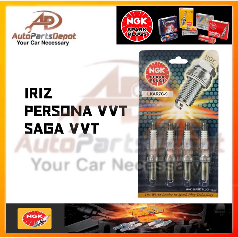 NGK SPARK PLUG PROTON IRIZ PERSONA VVT SAGA VVT (4PCS) (LKAR7C-9 ...