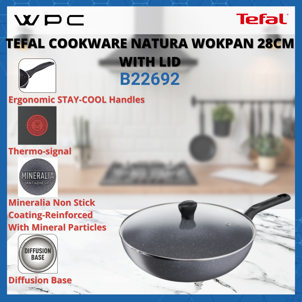 TEFAL COOKWARE NATURA WOKPAN 28CM WITH LID B2269295 | Shopee Malaysia