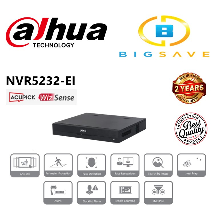 DAHUA 32CH / 32 CHANNEL NVR5232-EI 1U 2HDDS WIZSENSE NETWORK VIDEO RECORDER | Shopee Malaysia