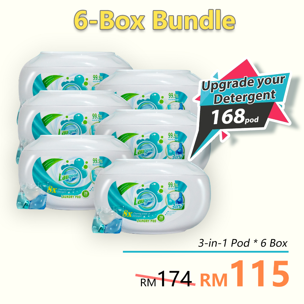 Laugend 6-Box Bundle Laundry Pod 168 pods Laundry Detergent Gel Ball 3 ...