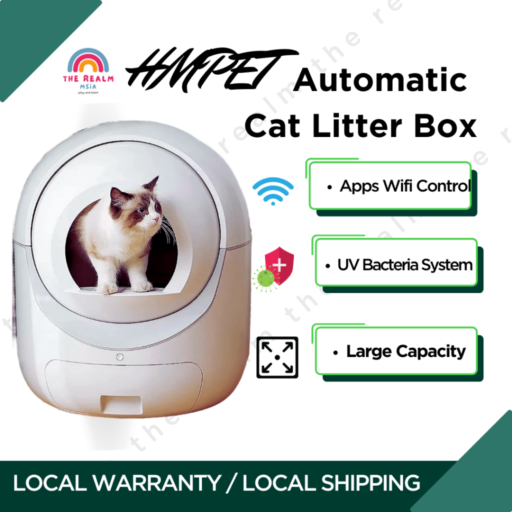 HMpet Fully Automatic Self-Cleaning Cat Litter Box Automatic Cat Litter ...