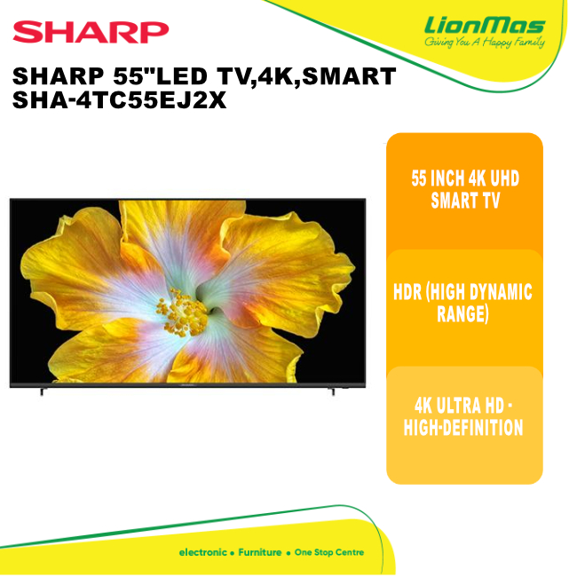 SHARP 55" 4K UHD SMART LED TV 4TC55EJ2X | Shopee Malaysia