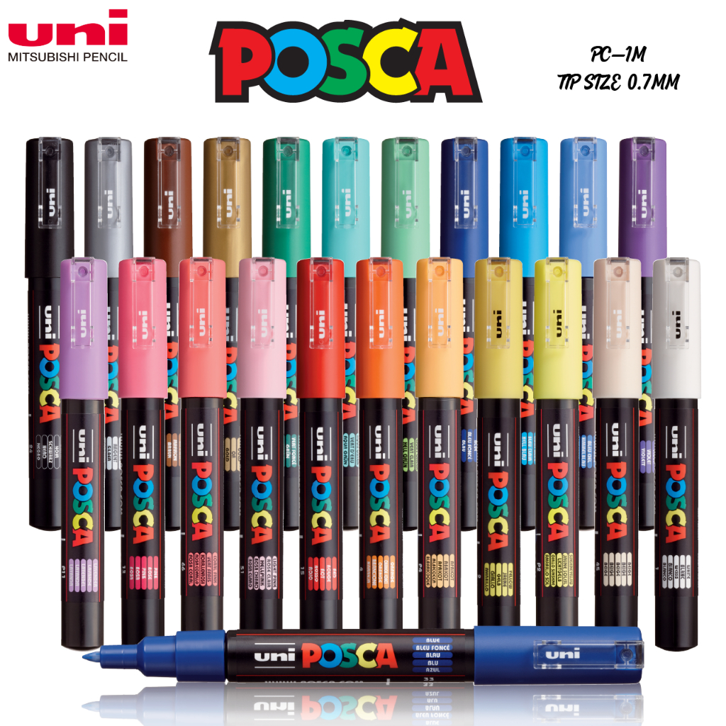【Uni】Posca Water Based Paint Marker 0.7mm Extra Fine PC-1M | Shopee ...