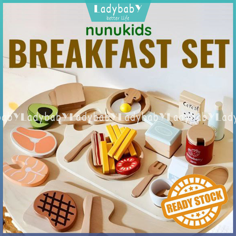 Pretend Play Little Chef Durable Wood Nunukids Wooden Toys Breakfast ...