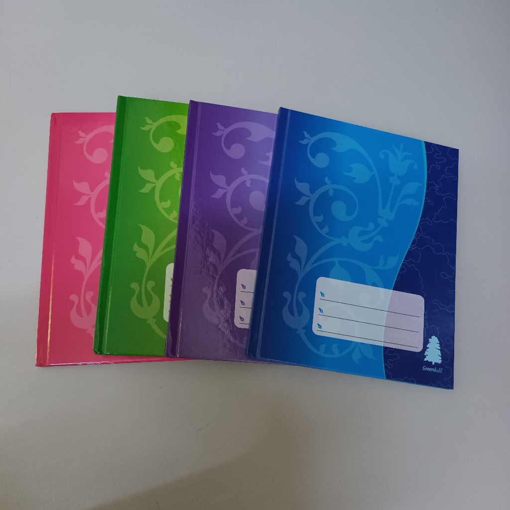 Greenhill F5 Hard Cover (120/200pgs) Quarto Book/ Square Book/ Buku Log Pendek Kulit Tebal ...