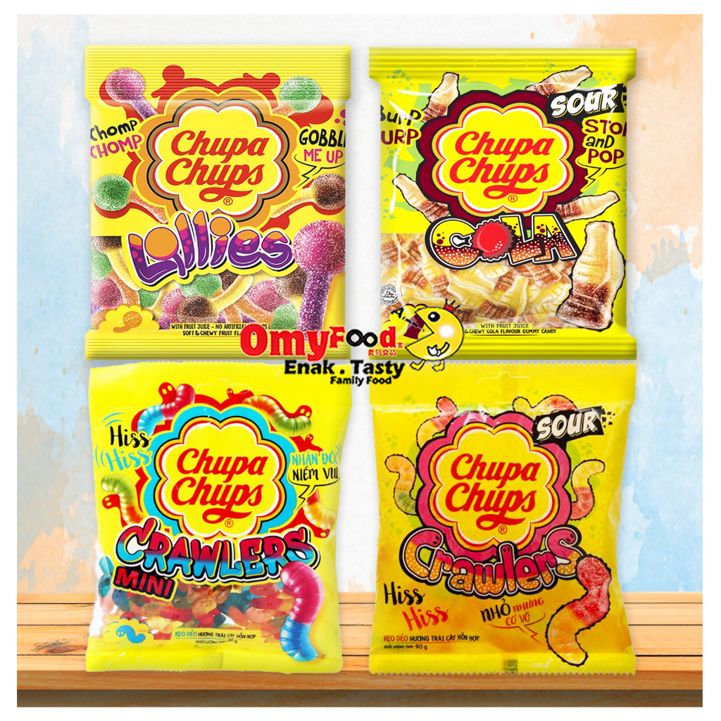 90g Chupa chups Jelly [Lillies/Cola] Crawler Fruits [Sour/Mini][OmyFood ...
