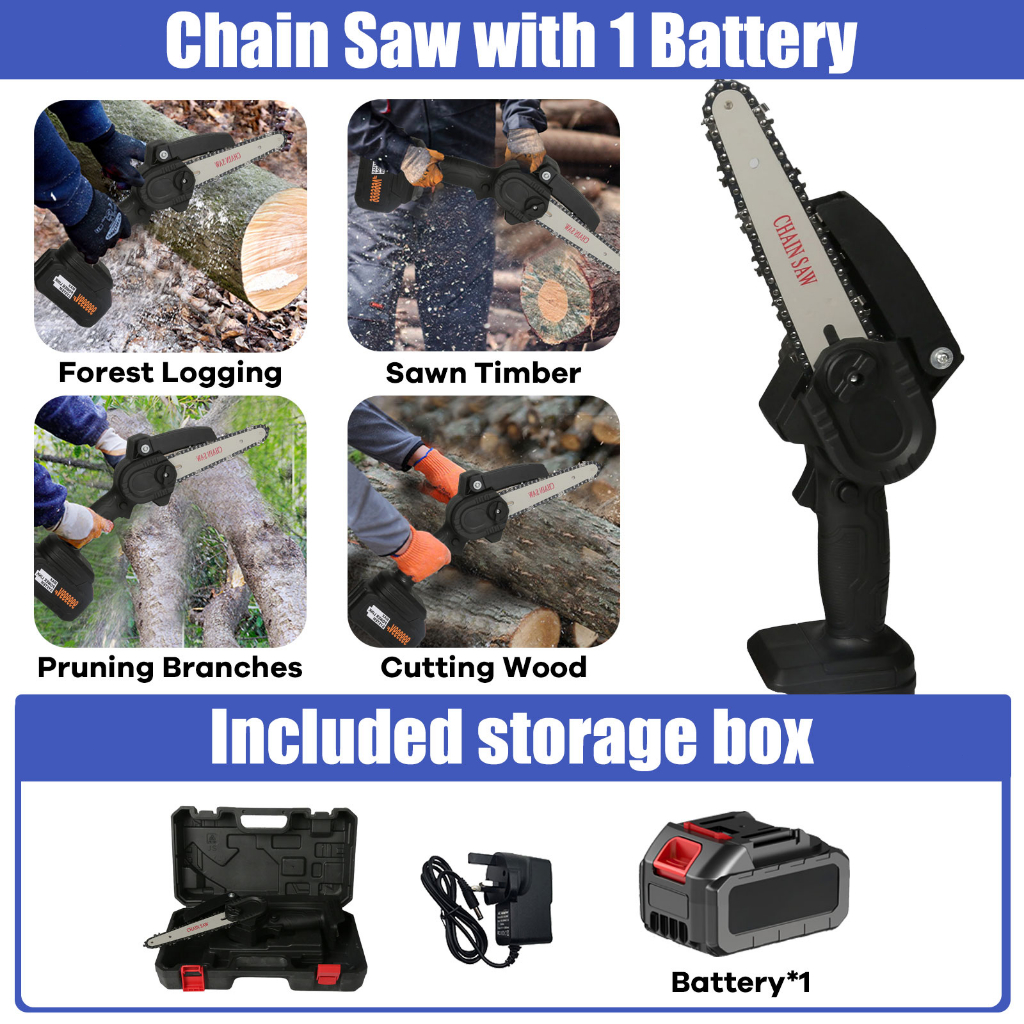 5 year warranty 3500W 6 Inch Chainsaw Battery Cordless Electric Chain ...