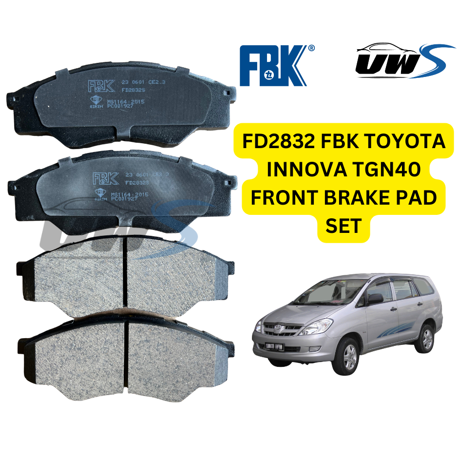 FD2832 FBK TOYOTA INNOVA TGN40 FRONT BRAKE PAD SET | Shopee Malaysia