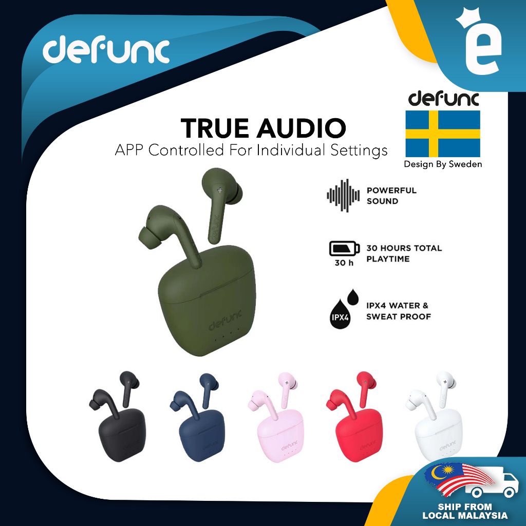 Defunc True Audio Wireless TWS Earbuds 30 Hours Playtime | 1 Year Defunc Malaysia Warranty ...