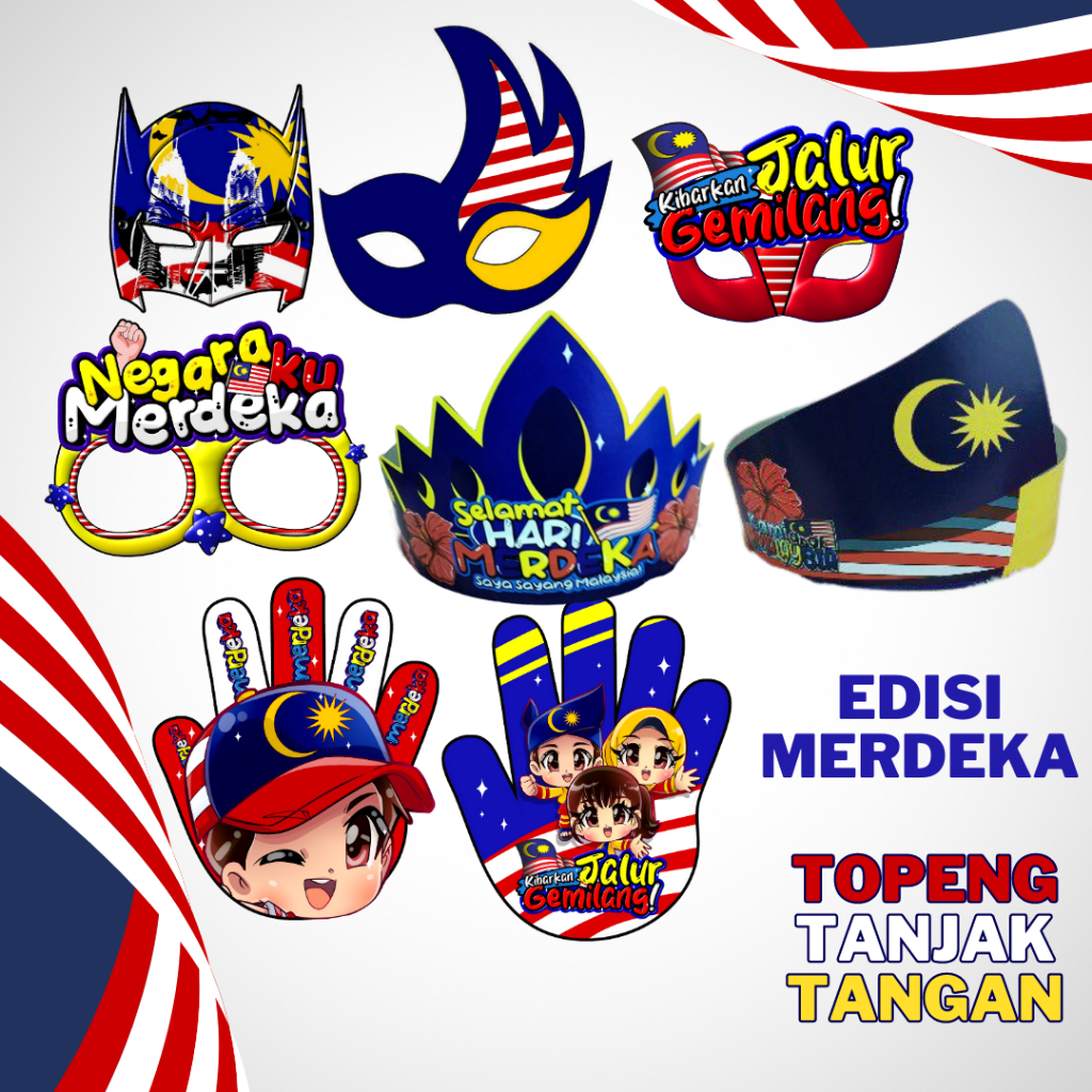 Topeng Tangan Tanjak Merdeka Budak Kertas Keras Tengkolok Kanak-kanak ...