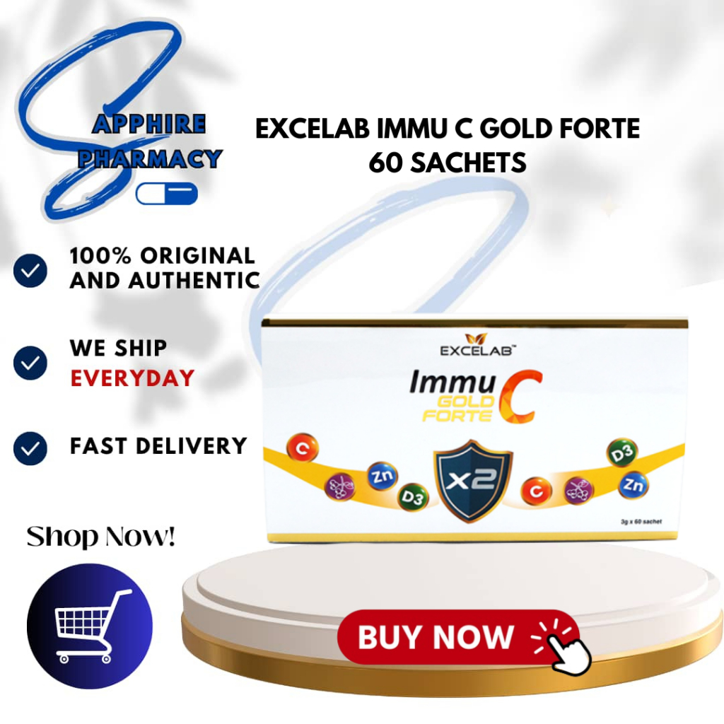 EXCELAB IMMU C GOLD FORTE 1000MG VITAMIN C 60 SACHETS - UNTUK BOOST IMMUNE BADAN | Shopee Malaysia