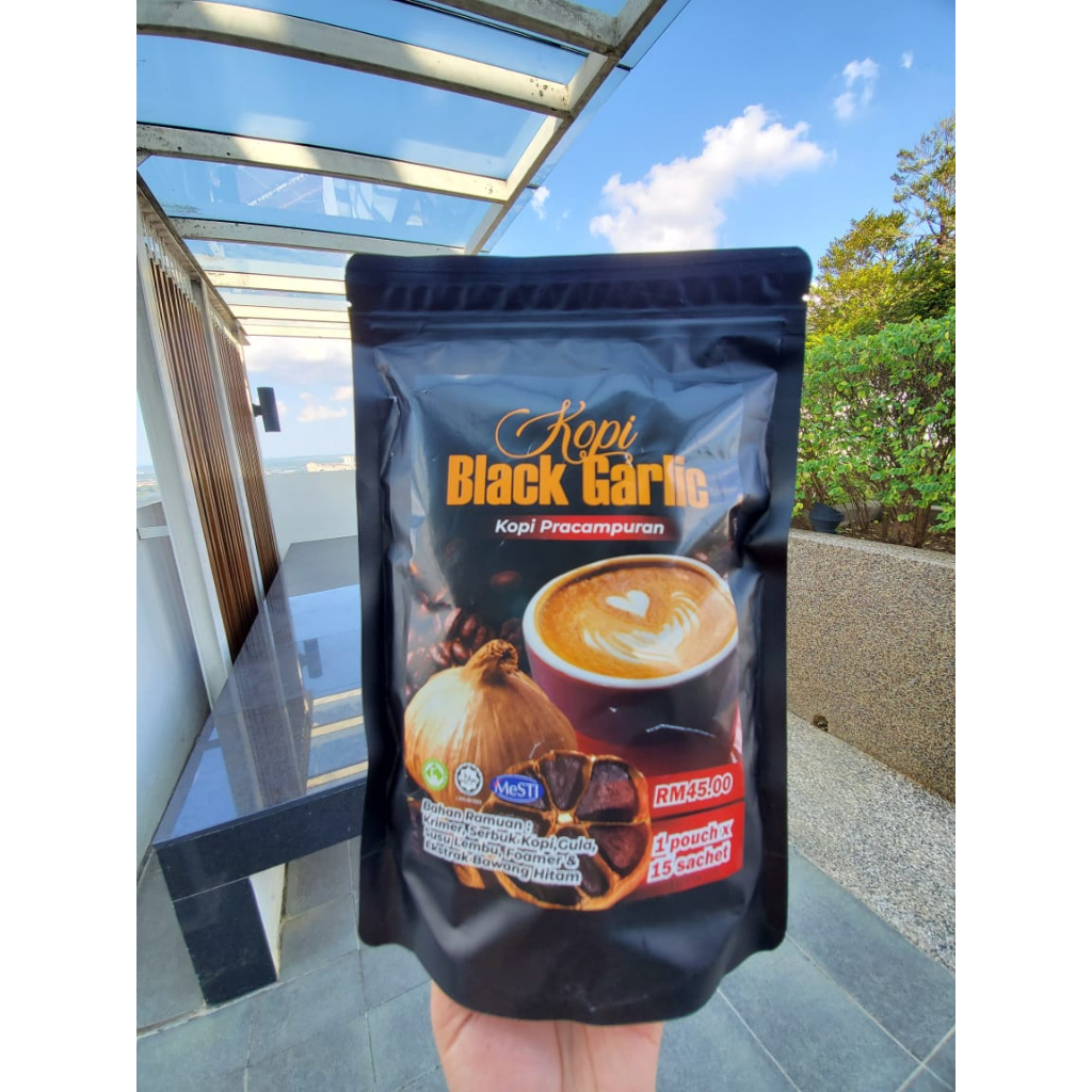 Terbaru!! Kopi Black Garlic Tanpa Gula Halus Qash 15 Sachet | Shopee ...