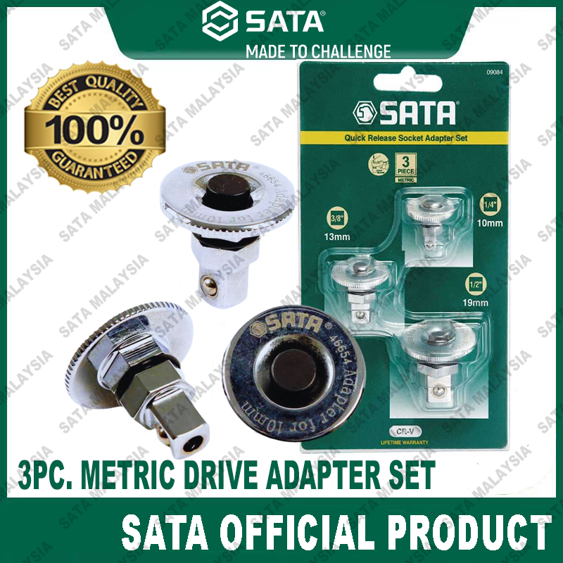 SATA 3Pc. Metric Drive Adapter Set Polished Adapter Crv Steel Adapter 1 ...