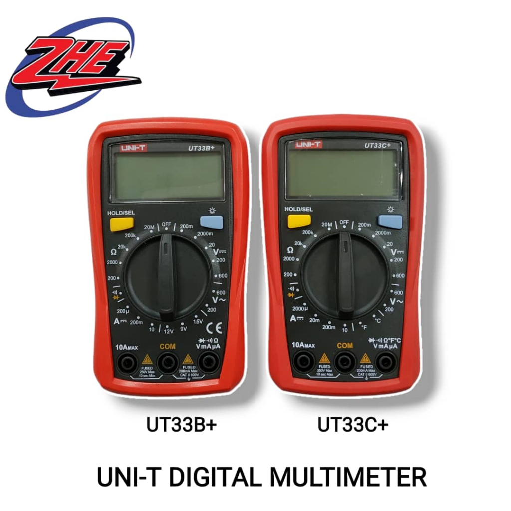UNI-T UT33B UT33C LCD DIGITAL MULTIMETER MANUAL RANGE AC/DC VOLTAGE METER MULTI METER | Shopee ...