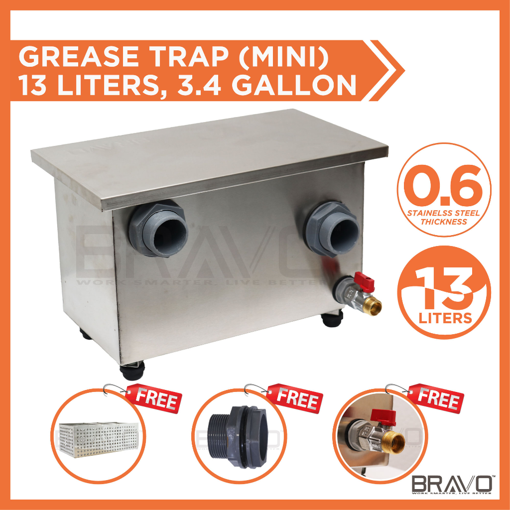 Stainless Steel Grease Trap/Perangkap Minyak Gris 13L/Penapis Minyak ...