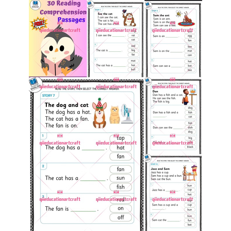 30-Reading-Comprehension-Passages- worksheet PDF soft copy | Shopee ...