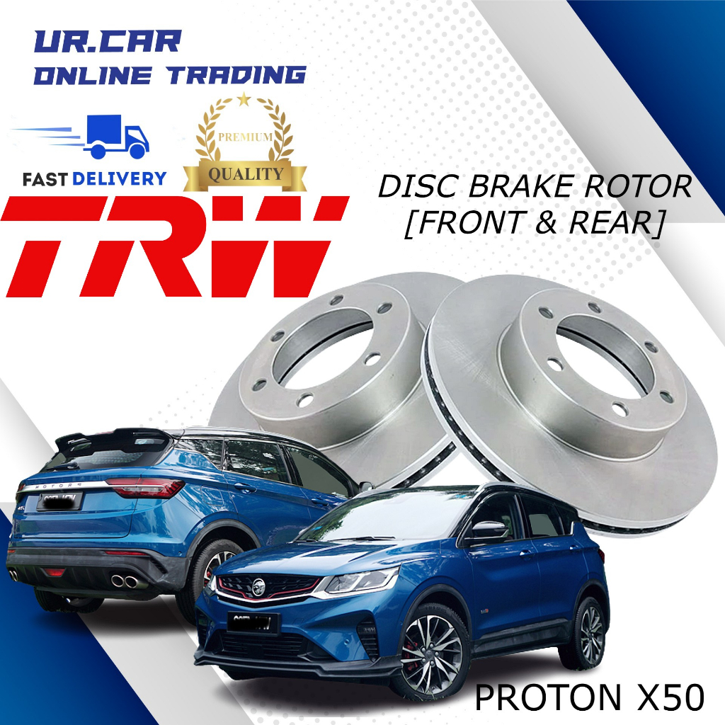 TRW PROTON X50 X 50 DISC BRAKE ROTOR FRONT (DEPAN) & REAR (BELAKANG ...
