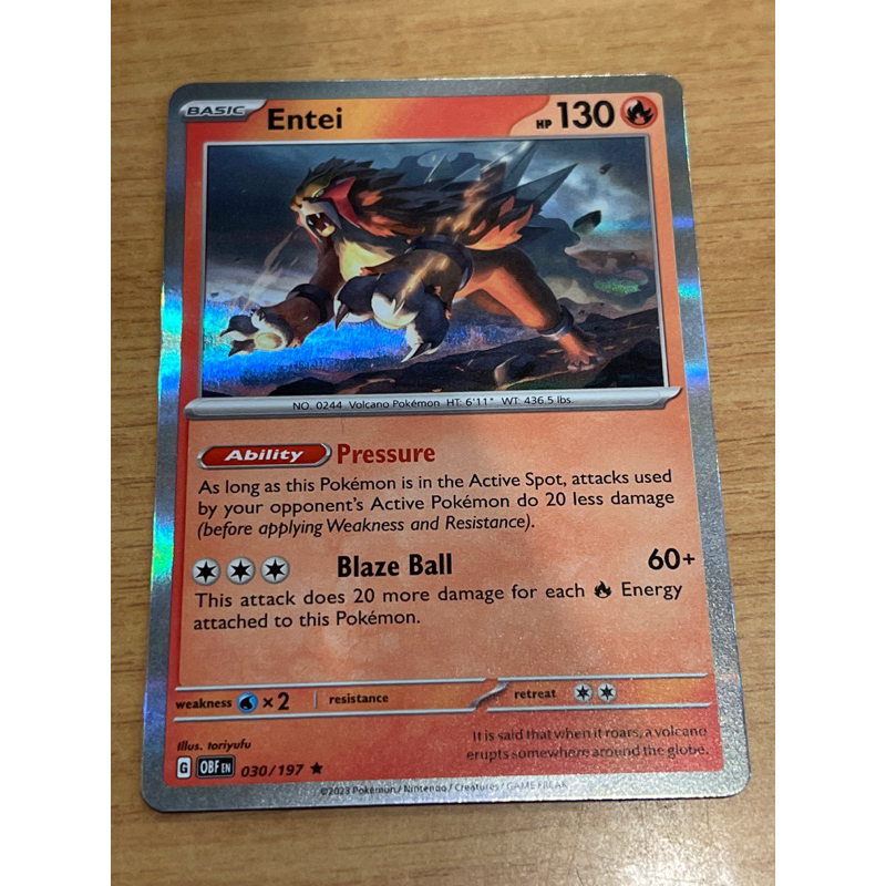 Pokemon tcg Entei - 030/197 - Holo Rare Obsidian Flames | Shopee Malaysia