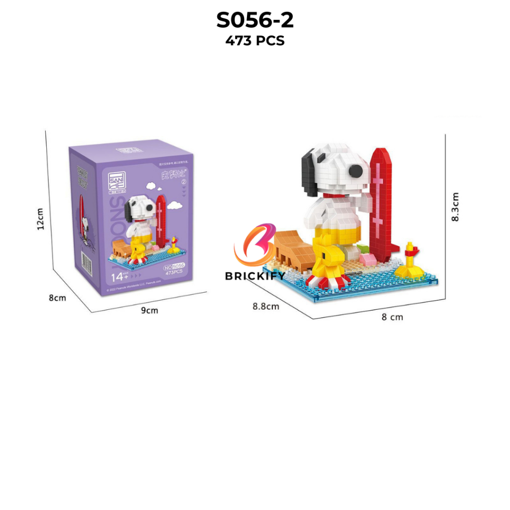 SNOOPY Peanuts Snoopy Series Building Block Gift Decoration Building ...