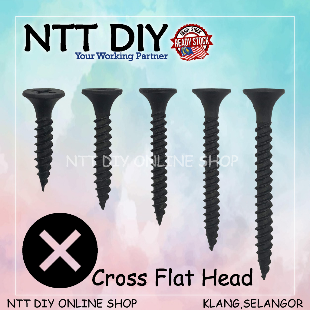 NTT DIY High Quality Black Dry Wall Black Screw Driving Counter Sunk ...