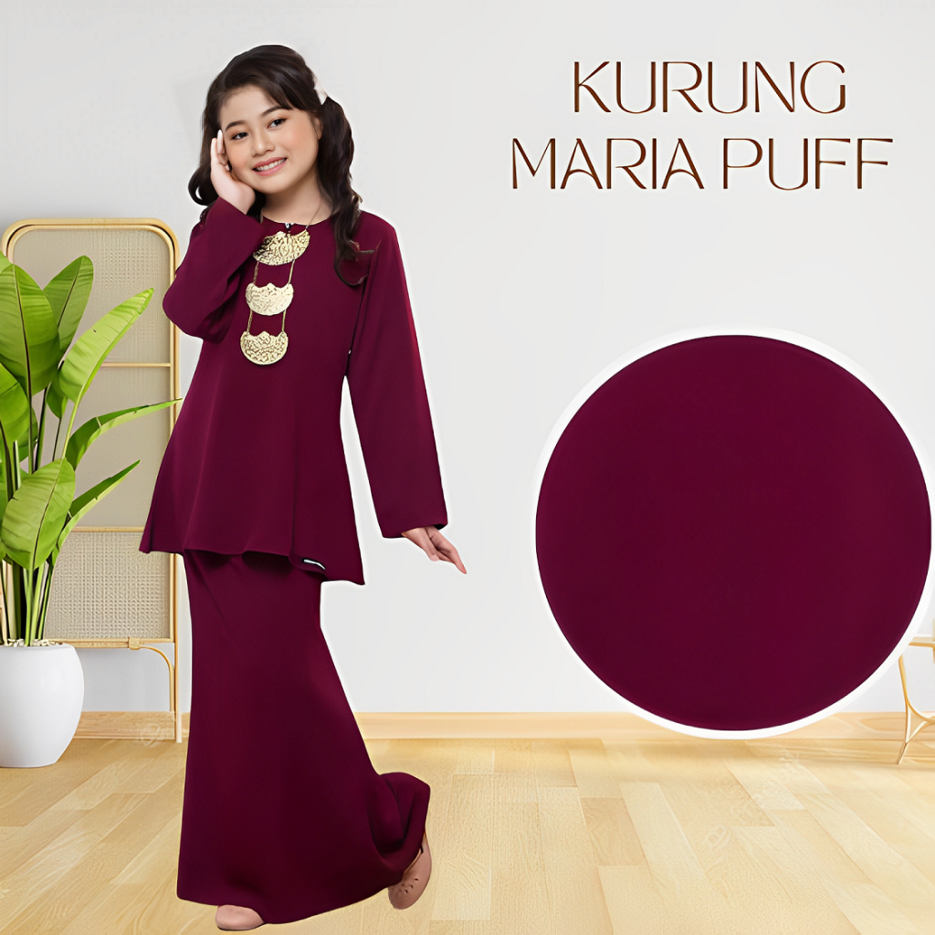 Kids Baju Kurung kanak-kanak Maria Pesak Pahang Plain Kosong Murah ...