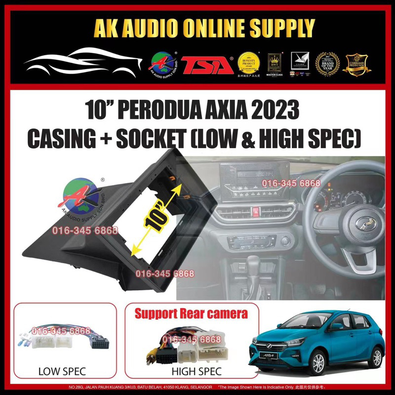 Perodua Axia 2023 Android Player 10" inch Casing + Socket | Shopee Malaysia