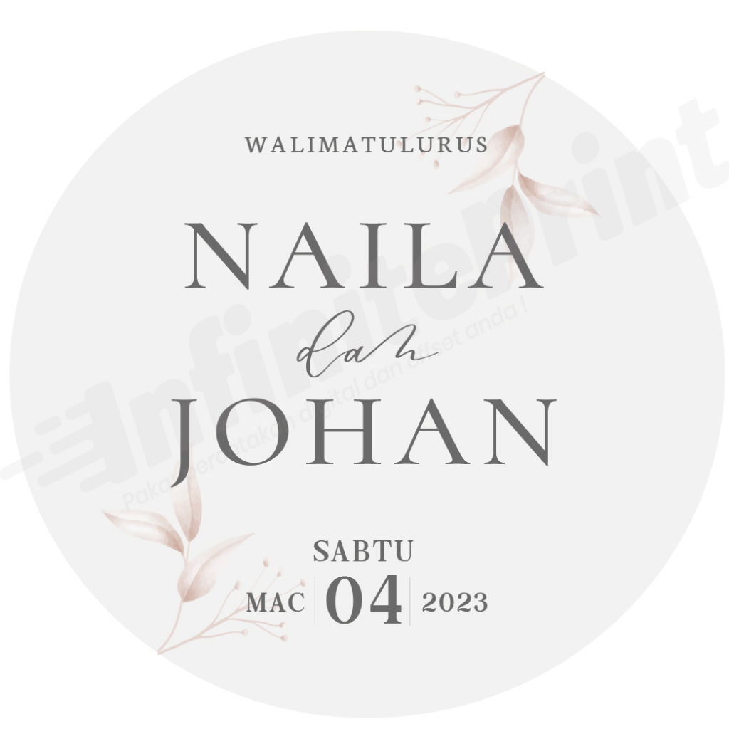 [ 100 PCS ] STICKER DOORGIFT KAHWIN / TUNANG MINIMALIST SIMPLE MURAH ...