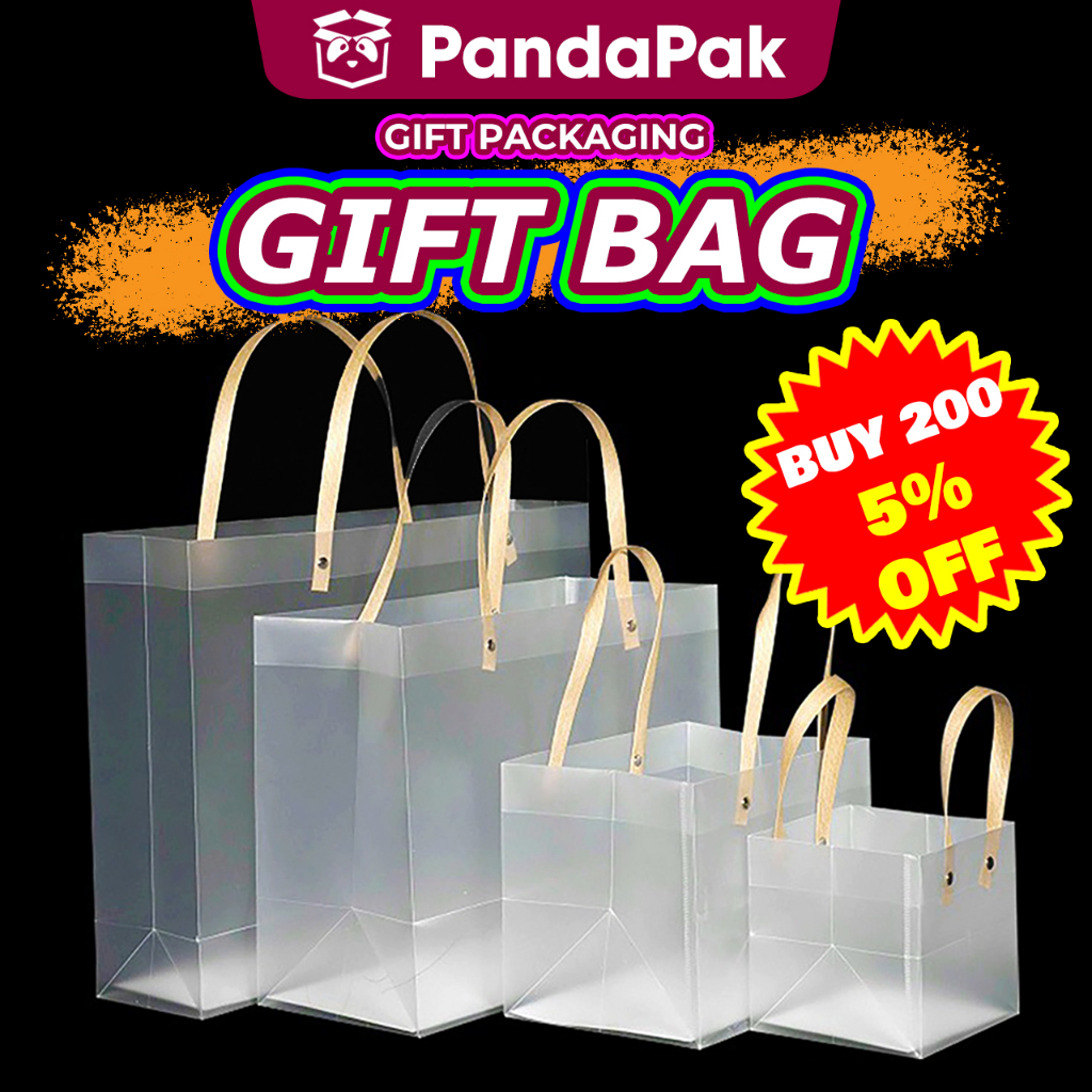 PANDAPAK Frosted PP Tote Bag Goodies Bag Gift Tote Doorgift Beg Gift ...