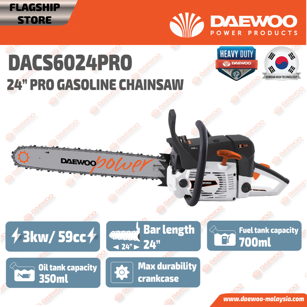 DAEWOO 24" PRO GASOLINE CHAINSAW DACS6024PRO | Shopee Malaysia
