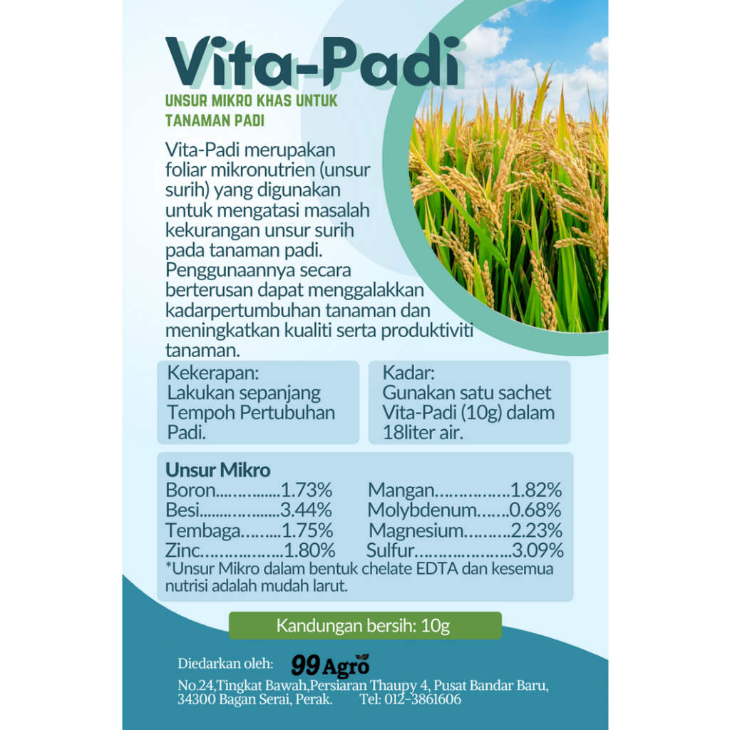 Baja Padi Vitamin Padi BajaTrace Elements Micronutrient Padi Foliar ...