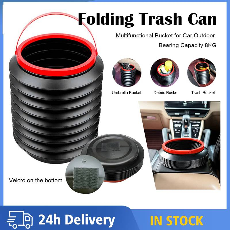 🔥Portable 4L Car Garbage Bin Magic Bin Folding Garbage Bin Car Multi ...