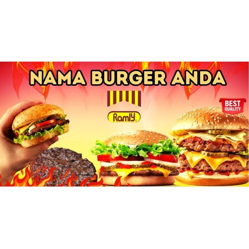 stiker water proof ramly burger menu burger saiz 2kaki x 4 kaki custom ...