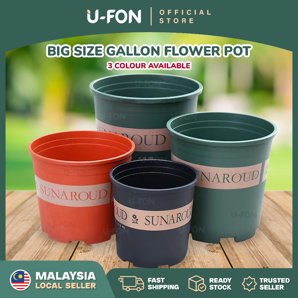 Big Size Gallon Flower Pot Gallon Plastic Pot Pasu Bunga Plastik Besar ...