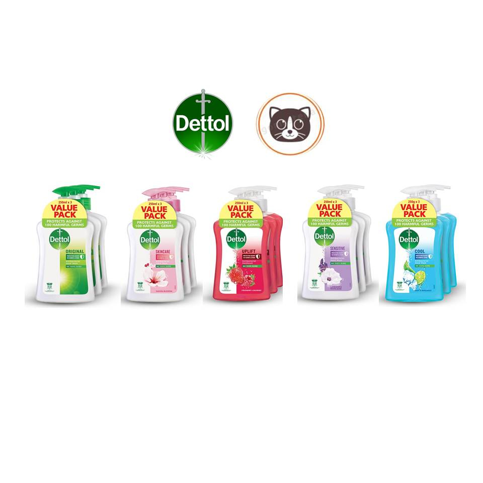 Dettol Handwash 250ml x 3 (Value Pack) | Shopee Malaysia