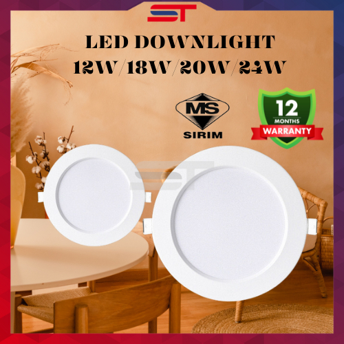 SIRIM LED Downlight 12W/18W/20W/24W Round 4" 6'' Recessed Downlight ...