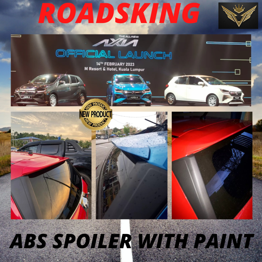 PERODUA NEW AXIA 2023 2024 OEM GEAR UP ABS SPOILER WITH PAINT | Shopee ...