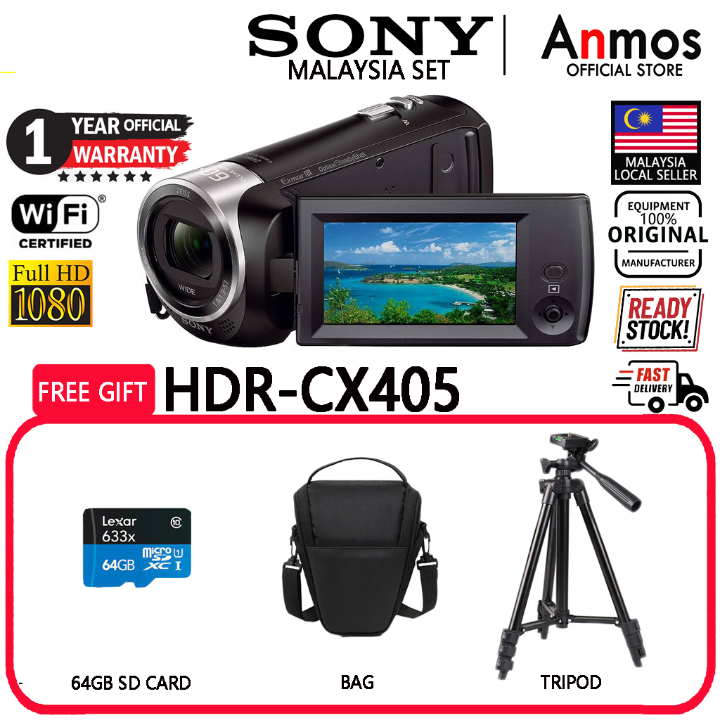 Sony HDR-CX405 CX405 HD Handycam VIDEOCAM CAMCORDER 60XZOOM- Sony Malaysia Warranty(1 YEAR 3 ...
