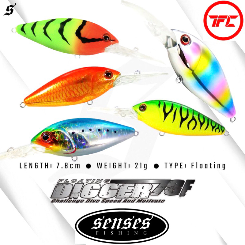 SENSES Digger 78F Deep Diving Lure Crank Bait | Shopee Malaysia